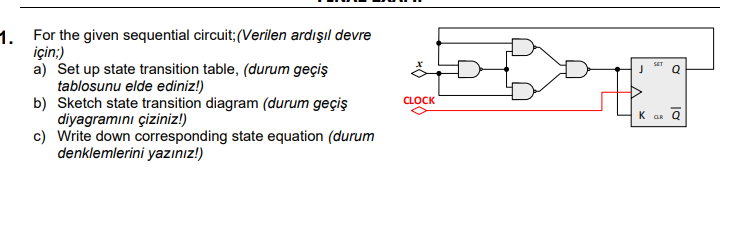 Solved SET a 1. For the given sequential circuit;(Verilen | Chegg.com