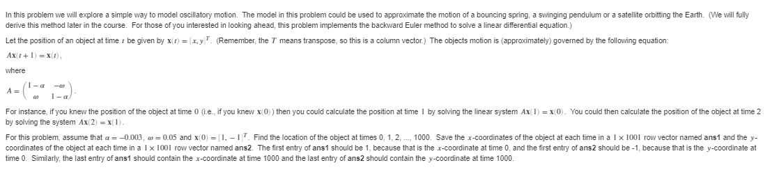 Solved In this problem we will explore a simple way to model | Chegg.com