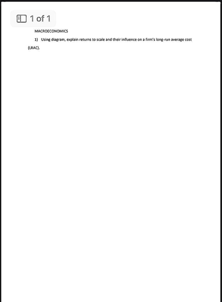 [Solved]: MACROECONOMICS 1) Using diagram, explain returns