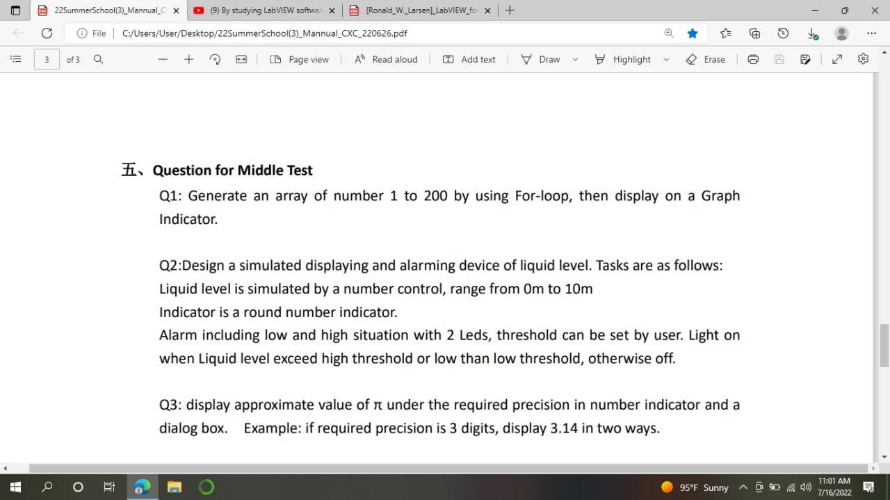 Solved Question for Middle Test Q1: Generate an array of | Chegg.com