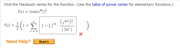 Solved Find the Maclaurin series for the function. (Use the | Chegg.com