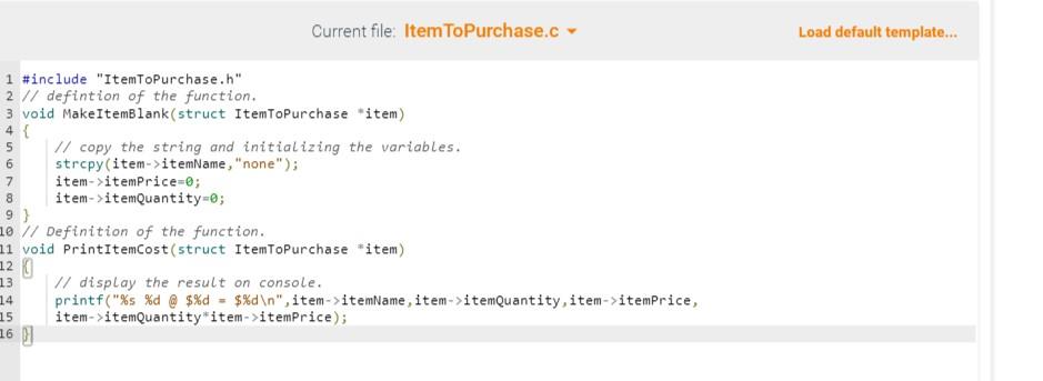 Solved IN C PROGRAM i cant get make blank function work | Chegg.com