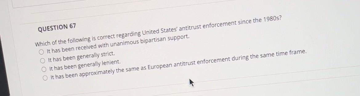 Solved QUESTION 67 Which of the following is correct | Chegg.com