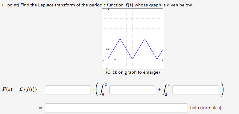 Solved (1 point) Find the Laplace transform of the periodic | Chegg.com