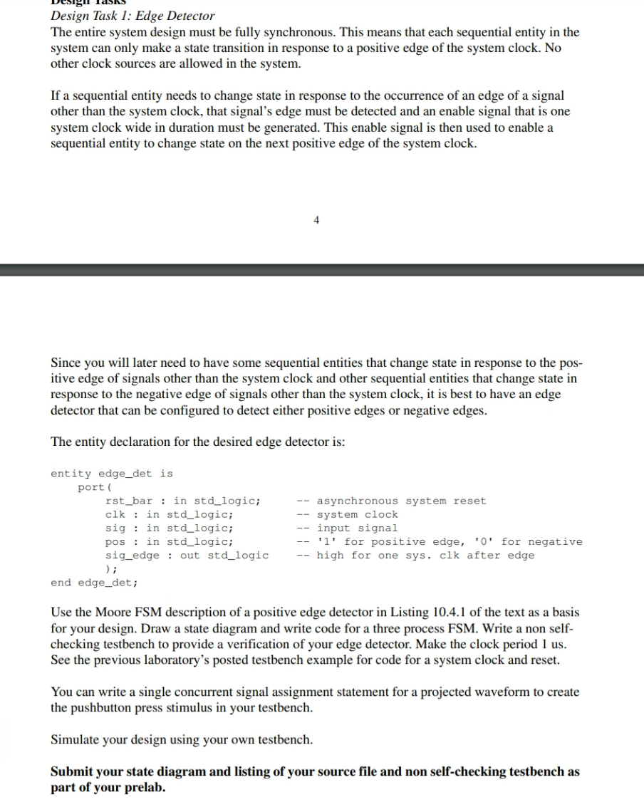 Solved Design Task 1: Edge Detector The entire system design | Chegg.com
