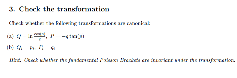Solved 3. Check the transformation Check whether the | Chegg.com