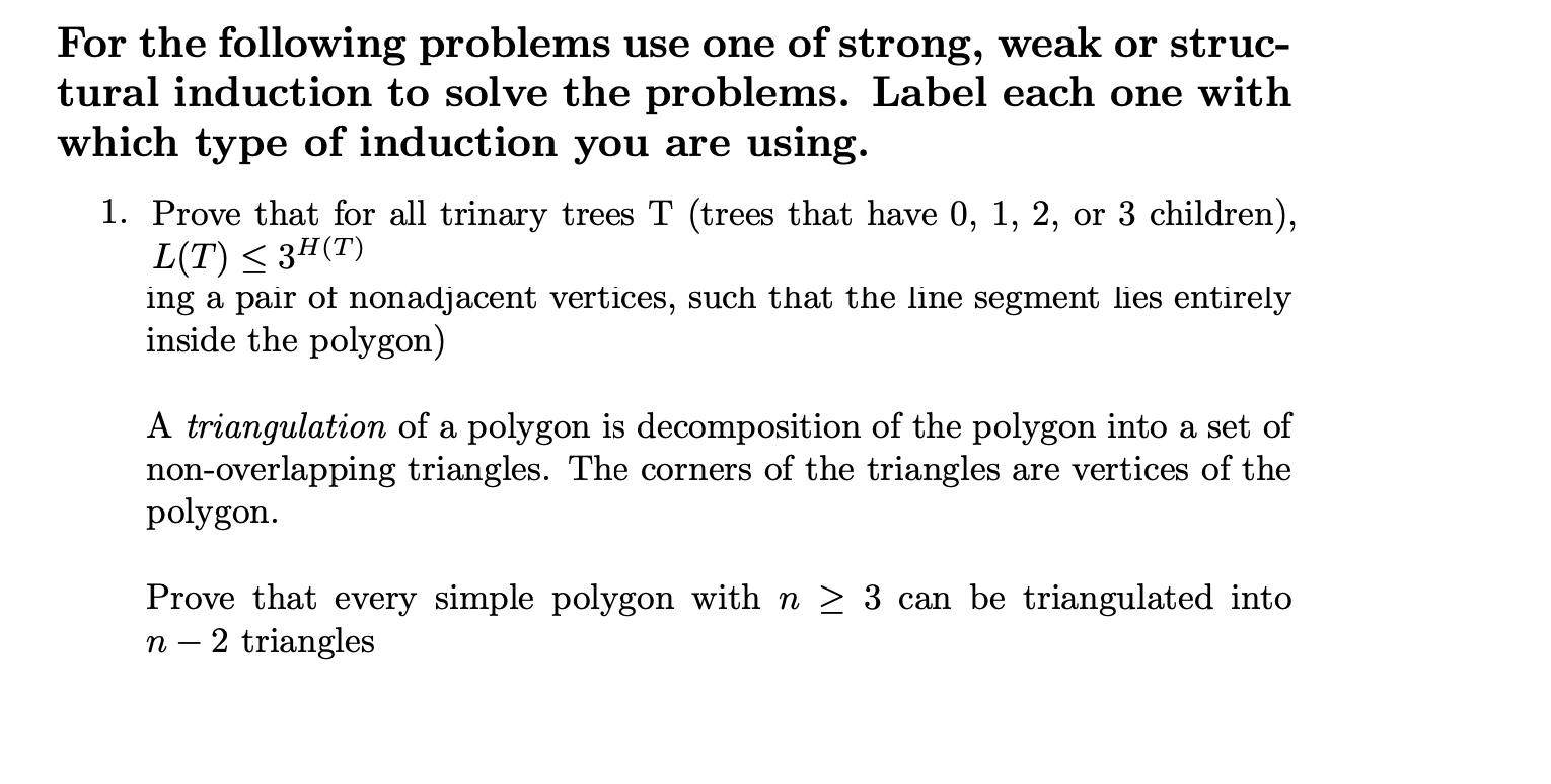 Solved For the following problems use one of strong, weak or | Chegg.com