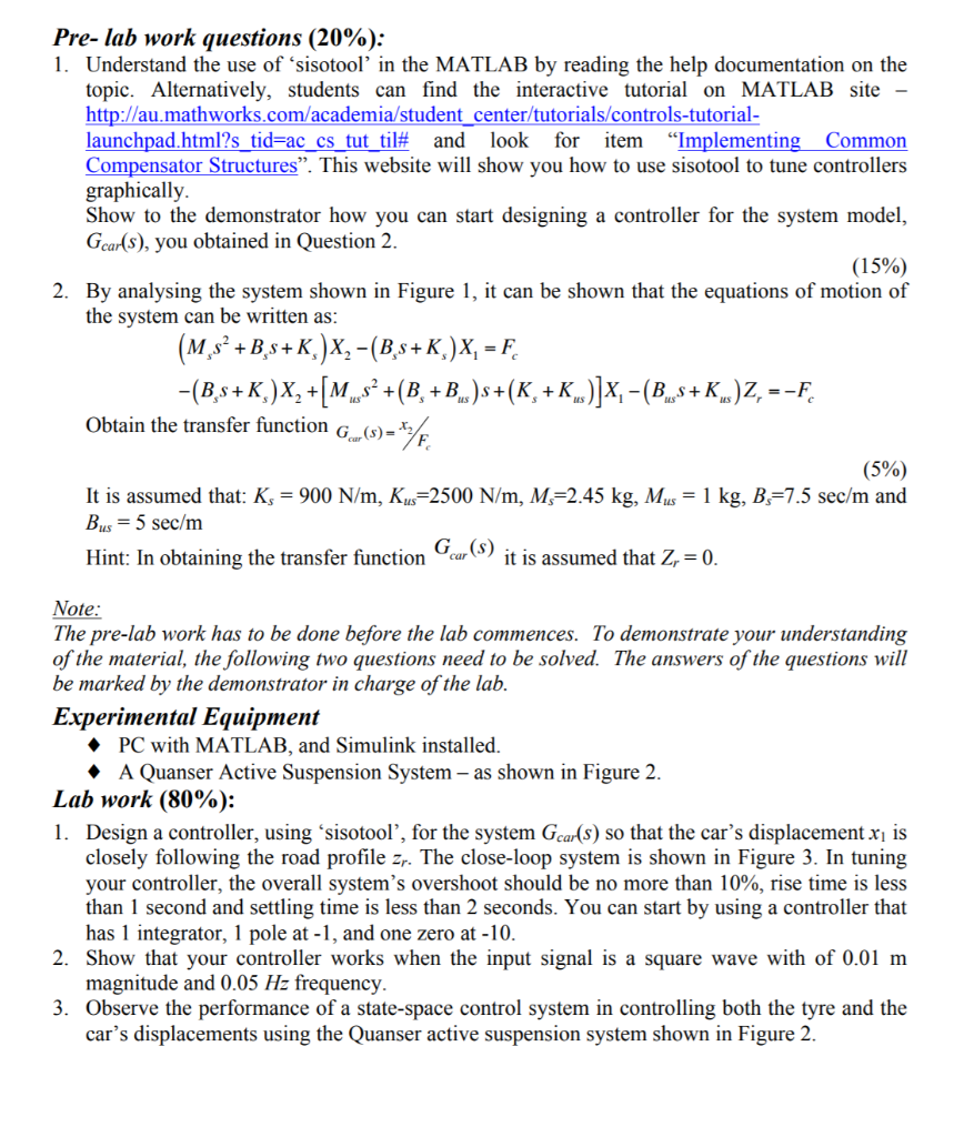 Solved Pre- lab work questions (20%): 1. Understand the use | Chegg.com