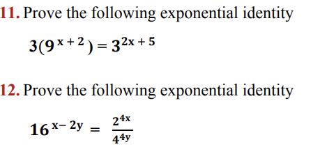 Solved 11. Prove the following exponential identity | Chegg.com