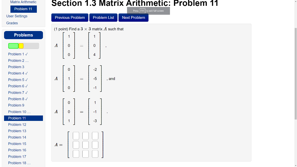 Solved Matrix Arithmetic Section 1.3 Matrix Arithmetic: | Chegg.com