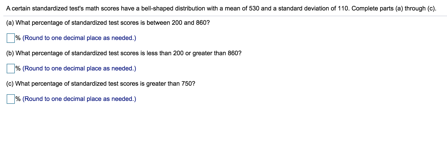 Solved A certain standardized test's math scores have a | Chegg.com