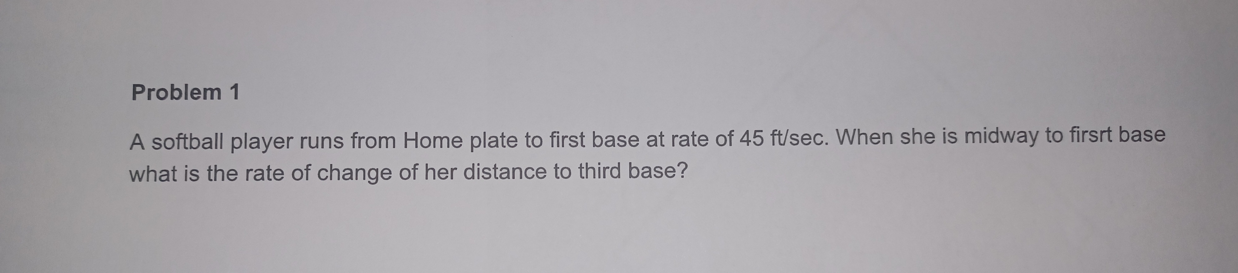 A softball player runs from Home plate to first base | Chegg.com