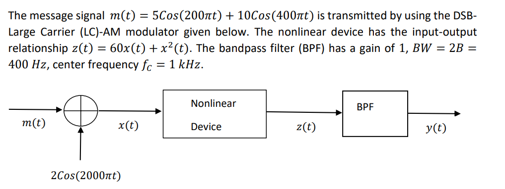 Solved Hi,I have questions about analog communication | Chegg.com