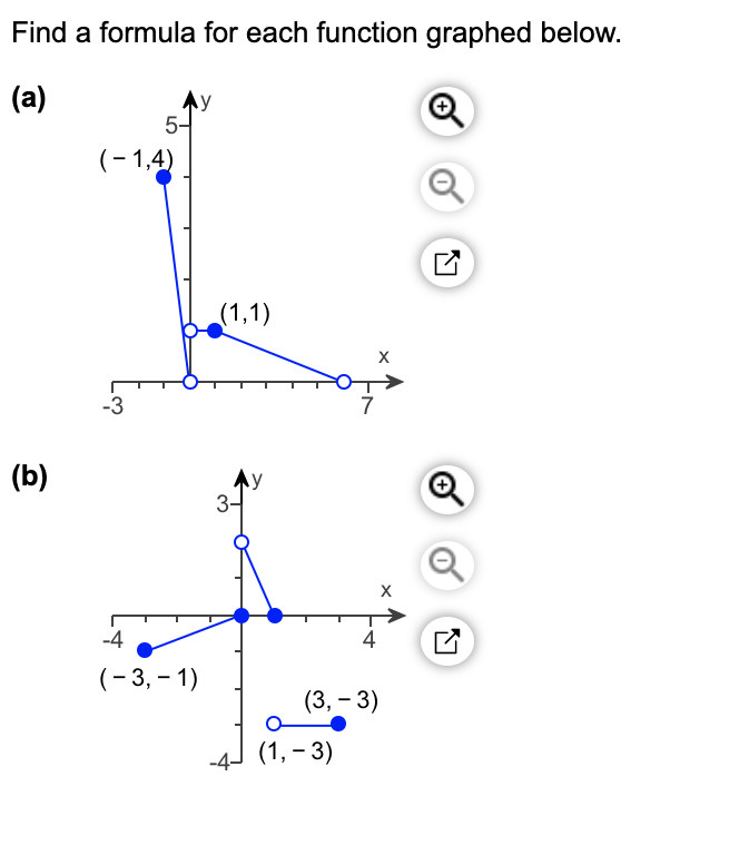 Solved Find a formula for each function graphed below. (a) | Chegg.com