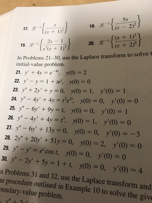 Solved Use the Laplace transform to solve initial-value | Chegg.com