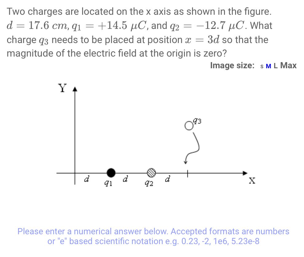 Solved Two charges are located on the x axis as shown in the | Chegg.com