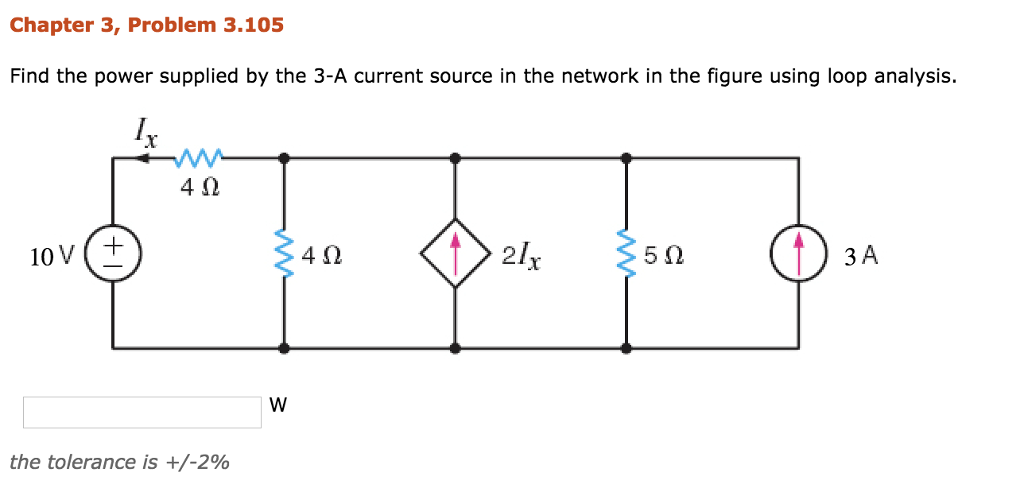 Solved Find the power supplied by the 3-A current source in | Chegg.com