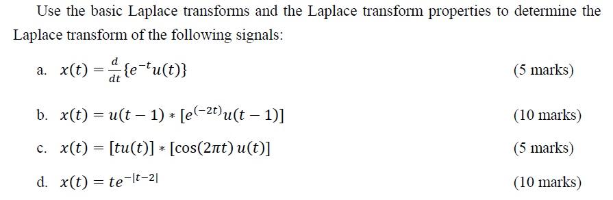 Solved Use the basic Laplace transforms and the Laplace | Chegg.com