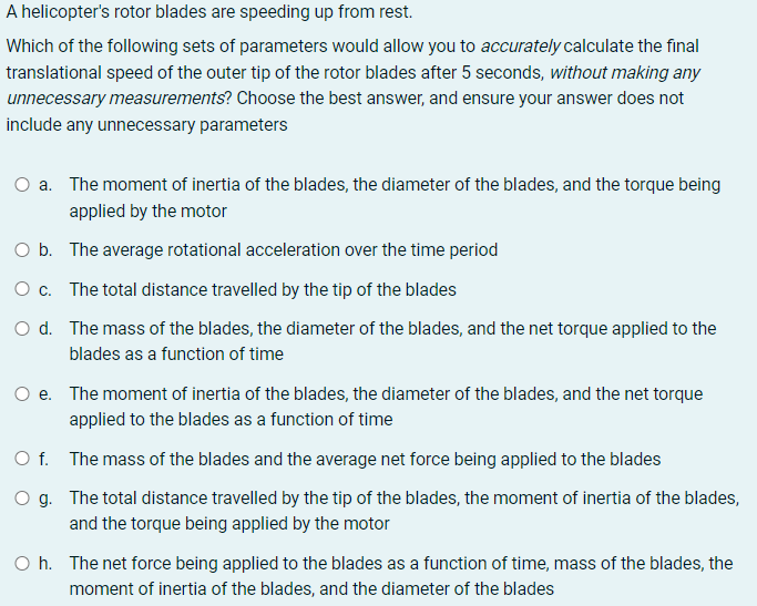 Solved A helicopter's rotor blades are speeding up from | Chegg.com
