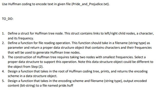 Solved Use Huffman coding to encode text in given file | Chegg.com