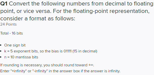 Solved Q1 Convert the following numbers from decimal to | Chegg.com