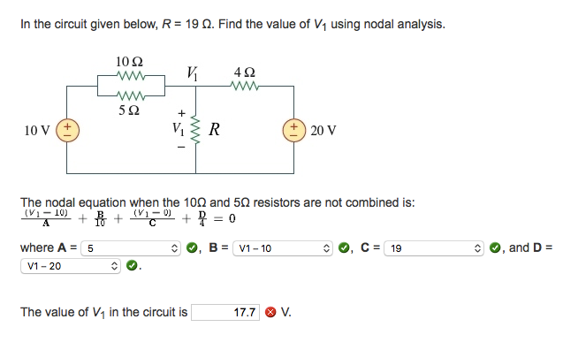 Solved In the circuit given below, R = 19 Ω. Find the value | Chegg.com