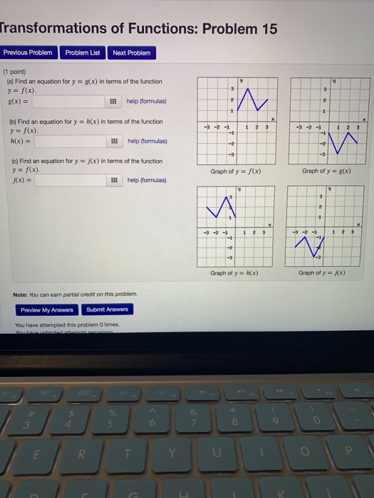 Solved Transformations of Functions: Problem 15 Previous | Chegg.com