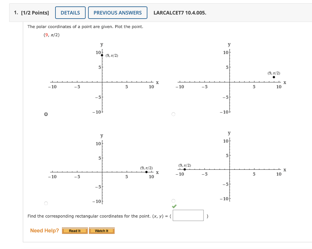Solved The polar coordinates of a point are given. Plot the | Chegg.com