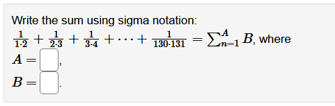 Solved Write the sum using sigma notation: | Chegg.com
