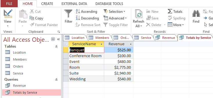 HOME CREATE EXTERNAL DATA DATABASE TOOLS FIELDS TABLE | Chegg.com