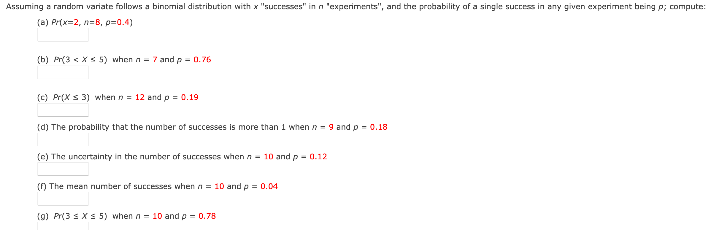Solved Assuming a random variate follows a binomial | Chegg.com