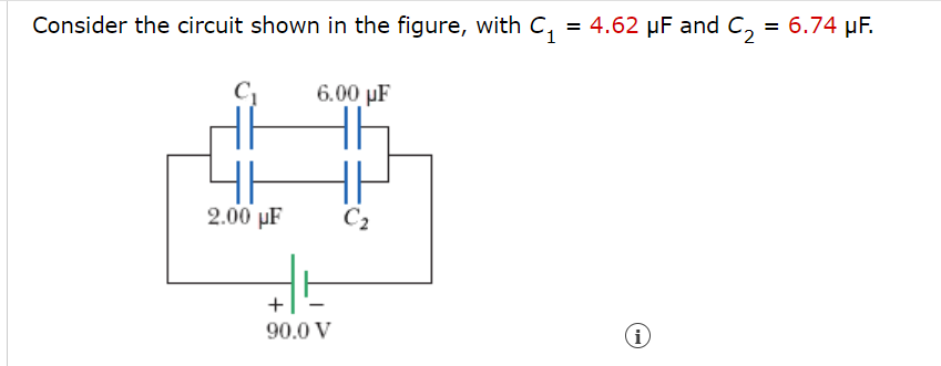 Solved Consider the circuit shown in the figure, with C1 = | Chegg.com