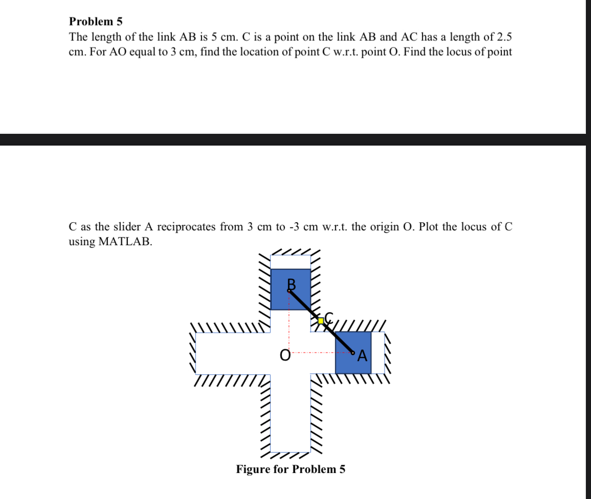 Solved The length of the link AB is 5 ﻿cm. ﻿C is a point on | Chegg.com