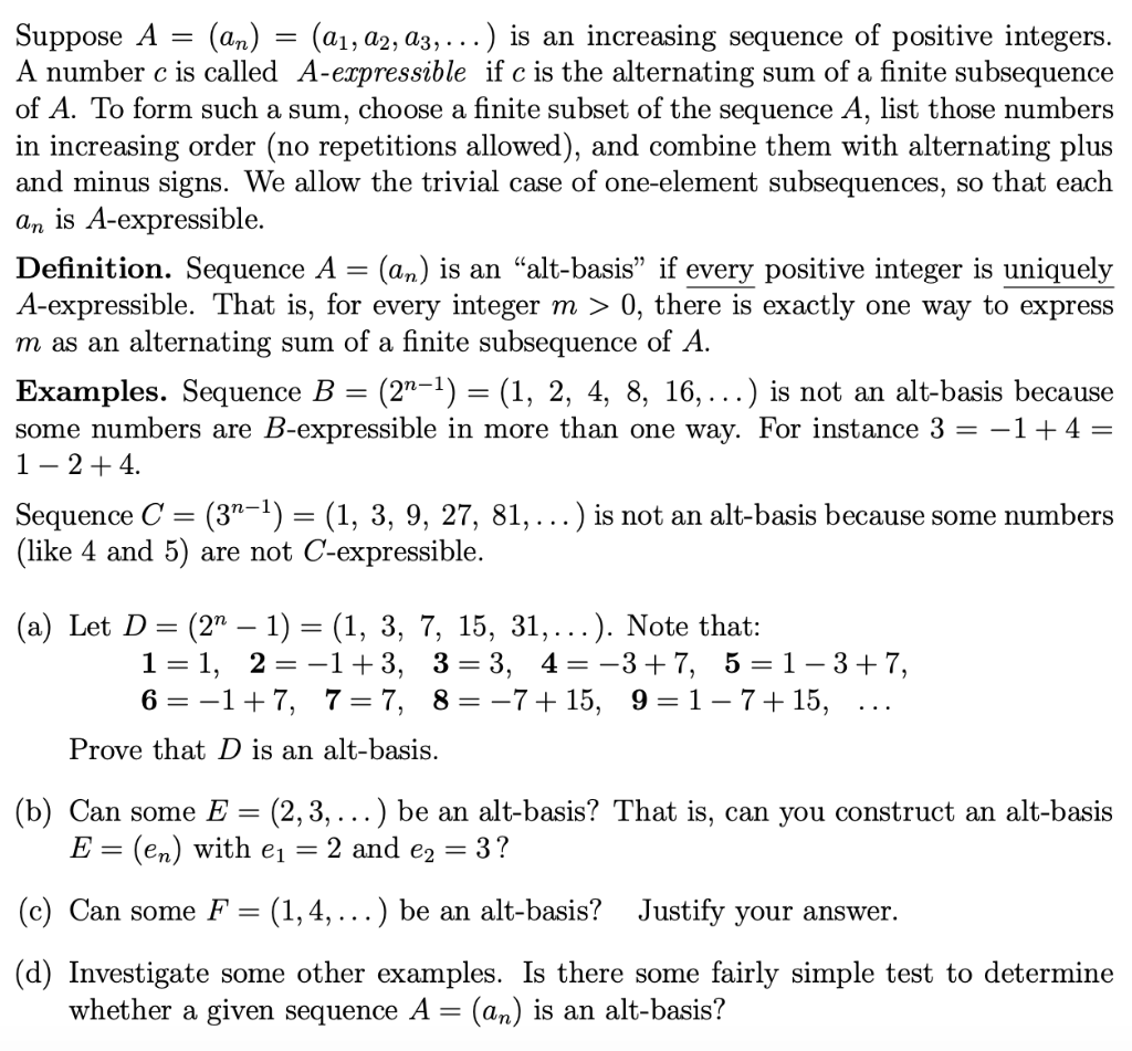 Suppose A = (an) = (a1, A2, A3, ...) is an increasing | Chegg.com