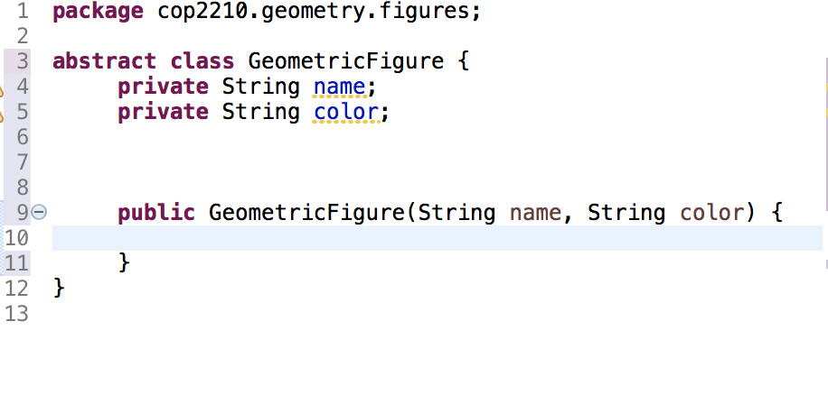 Solved 1. Create a new abstract class named GeometricFigure | Chegg.com