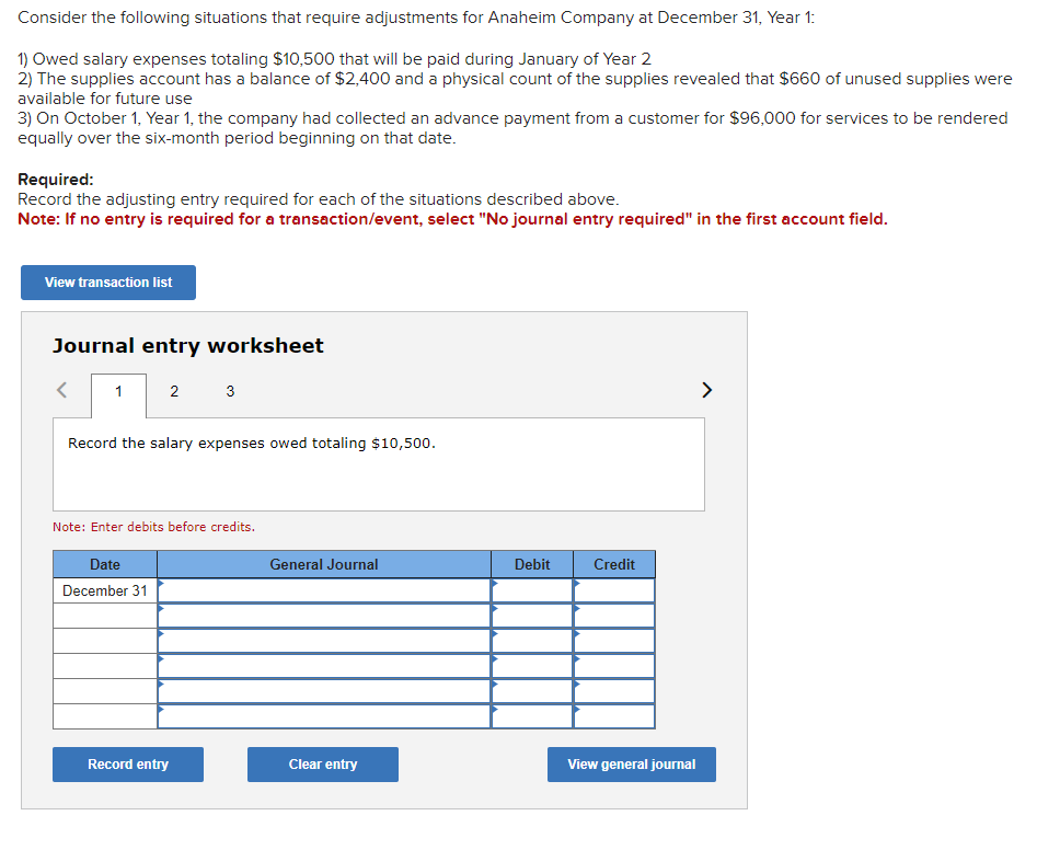 Solved Consider the following situations that require | Chegg.com