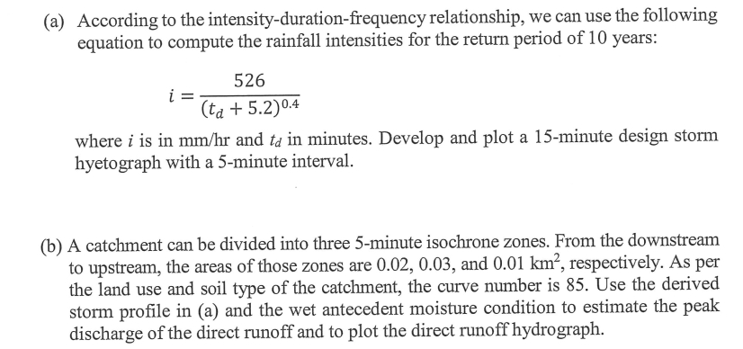 Solved (a) According to the intensity-duration-frequency | Chegg.com