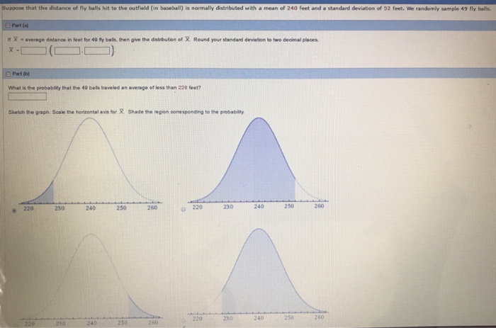 Solved suppose that the distance of fly balls hit to the | Chegg.com