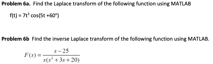 Solved Problem 6a. Find the Laplace transform of the | Chegg.com