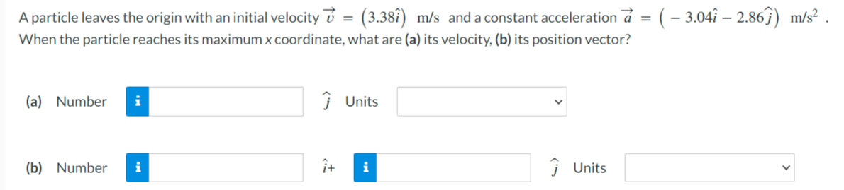 Solved A particle leaves the origin with an initial velocity | Chegg.com