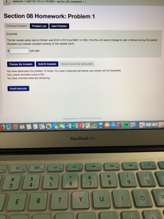 Solved Webwork Math 123 12n N1 201820 Section 08 Homework 1