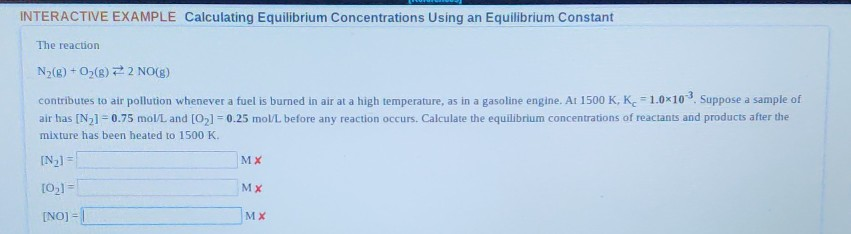 Solved INTERACTIVE EXAMPLE Calculating Equilibrium | Chegg.com