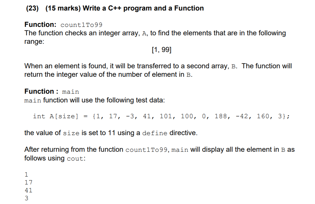 Solved 23 15 Marks Write A C Program And A Function 6401