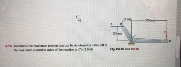 Solved 300mm- 125 mm 4.16 Determine the maximum tension that | Chegg.com