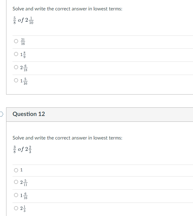 Solved Solve and write the correct answer in lowest terms: | Chegg.com