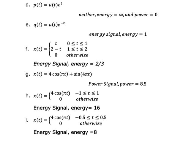 Solved Problem Sheet 2 1. For the following signals, sketch | Chegg.com