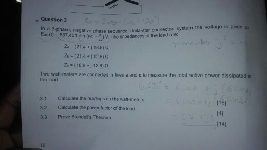 Solved The two-wattmeter method is used to measure power of | Chegg.com