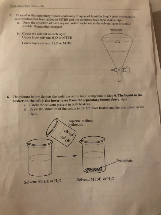 Acid- Base Extraction-16 5. Pictured is the | Chegg.com