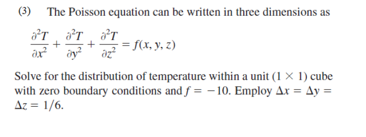 Solved (3) The Poisson equation can be written in three | Chegg.com