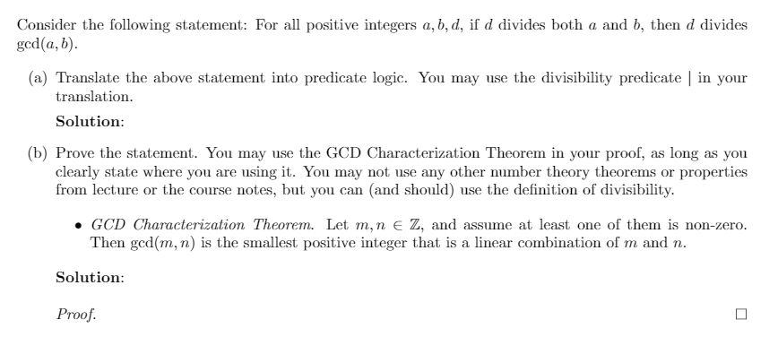 Solved Consider the following statement: For all positive | Chegg.com